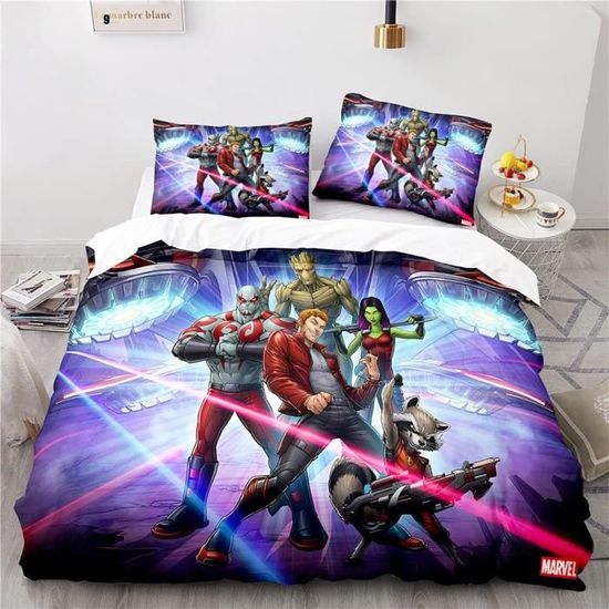Guardians Of The Galaxy Groot Parure De Lit 3 Pièces En Microfibre Avec ...