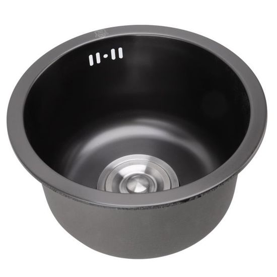 Évier de cuisine rond - QQMORA - Mini cuve en inox - 1 bac - Sans ...