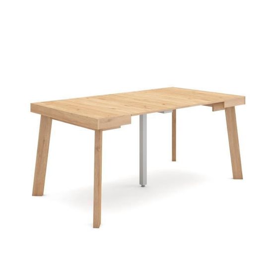 Table console extensible, 160, Pour 8 personnes, Pieds en bois, Chêne ...