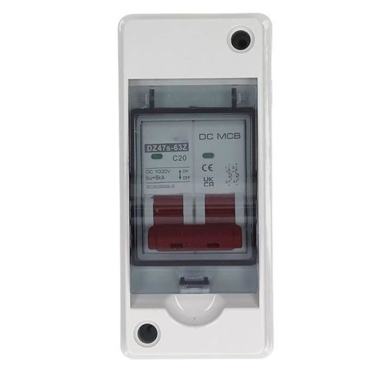 2P Dc Disjoncteur Miniature, 1000V 20A Ip65 Disjoncteur De Déconnexion ...