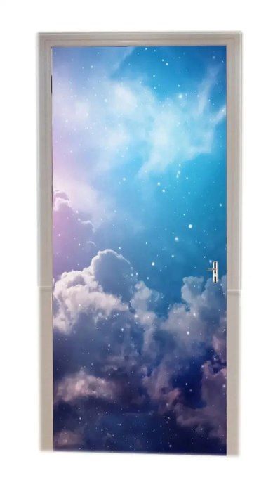 Autocollants de porte ciel étoilé nuit,étoiles brillantes,autocollant ...