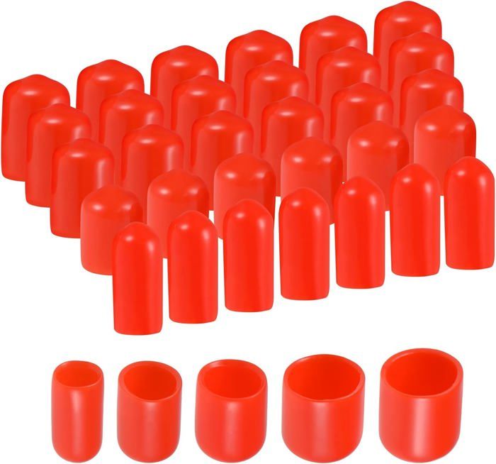 Lot de 100 embouts ronds en caoutchouc pour filetages de vis - Rouge ...