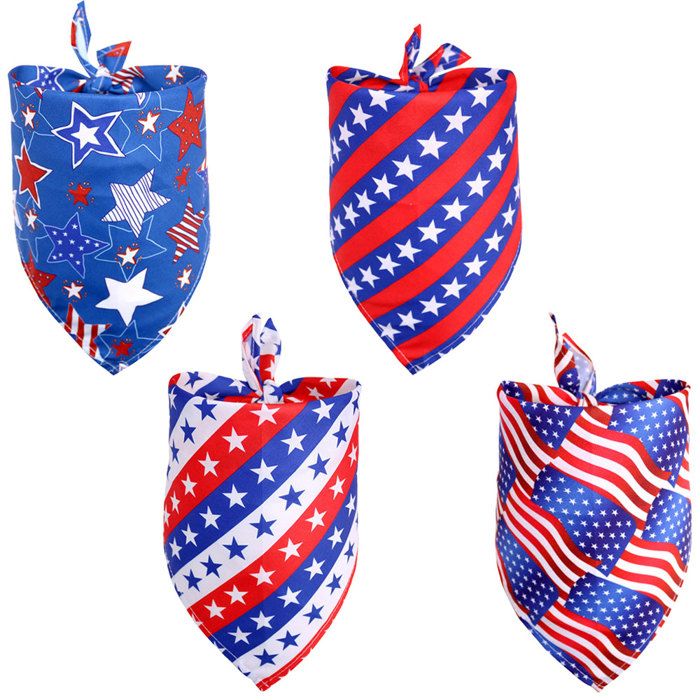 Lot de 4 bandanas pour chien du 4 juillet, accessoires de fête pour ...