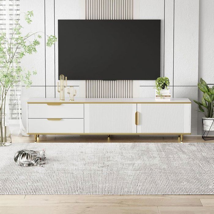 Meuble Tv Marbre Blanc Et Or