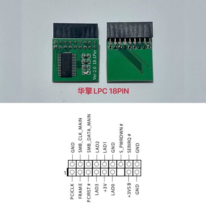 ASROCK LPC 18PIN - Module de sécurité de cryptage TPM 2.0, carte à ...