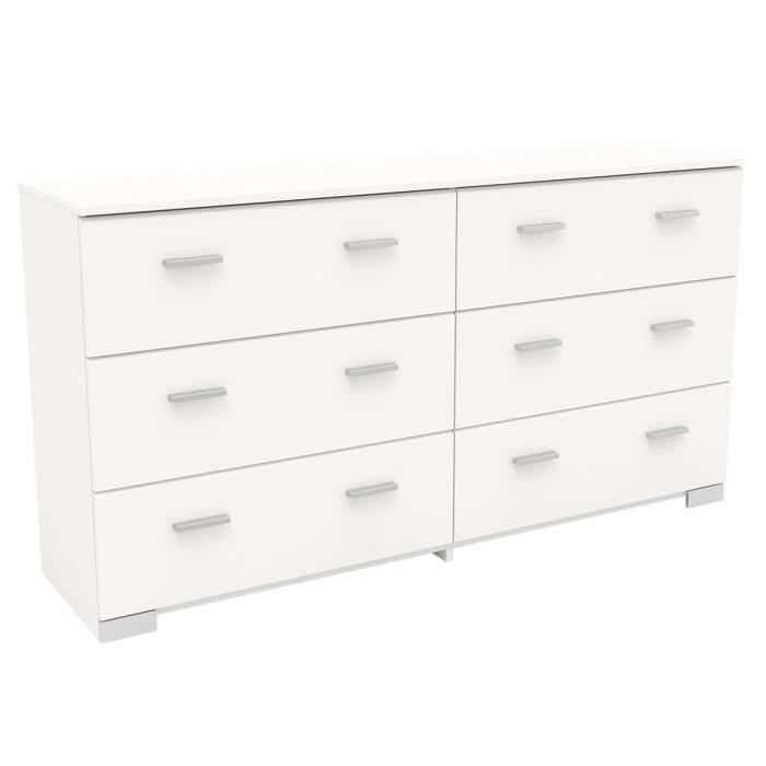 Jupiter Blanc - Commode 6 Tiroirs - Cdiscount Maison