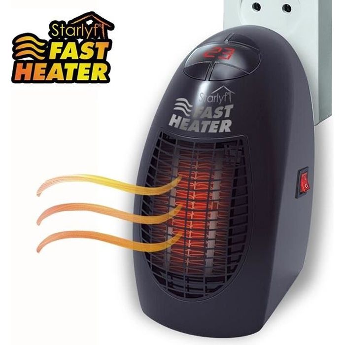 Chauffage Express Malin - Fast Heater - Noir - Adulte - Ecran LED ...