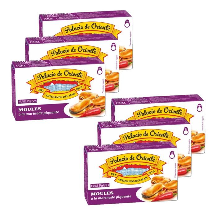 Palacio de Oriente - Lot 6x Moules à la sauce piquante - Boîte 115g ...