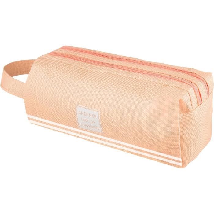 Trousse À Double Fermeture Éclair - Grande Capacité - En Tissu Oxford ...