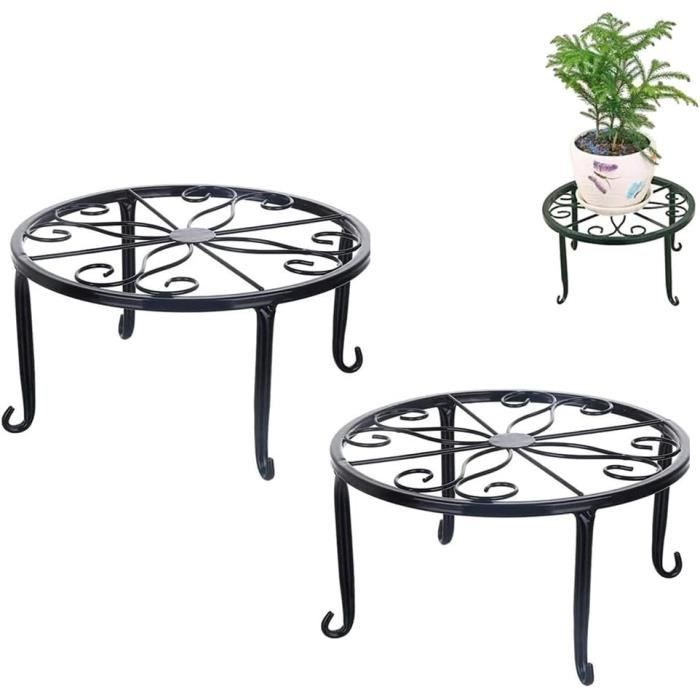 Support Pot Fleur En Fer Forgé, 2 Pièces Rond Porte-Plante Fer, Art Pot ...