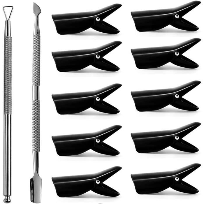 Pousse Cuticules Metal Avec 10 Clips De Retrait De Vernis À Ongles ...