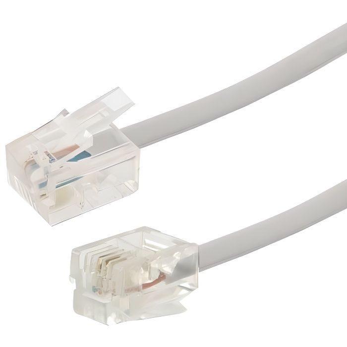 Câble RJ11 / RJ11 Blanc - 1m - Cdiscount Informatique