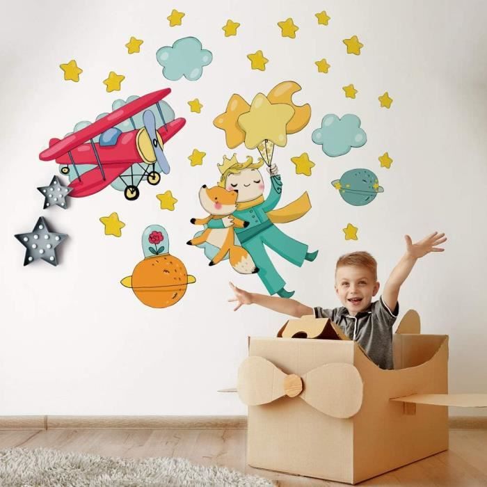 Autocollants Muraux Enfant Écologique Et Hypoallergénique Effet Tissu Doux Repositionnables ...