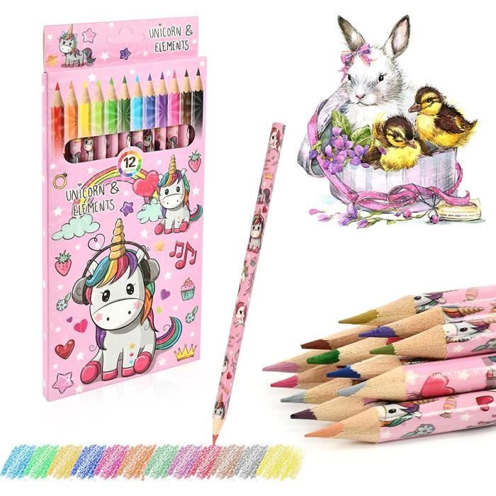 Ensemble de Crayons de Couleur, 12 Crayon de Couleurs Enfant, Crayon de ...
