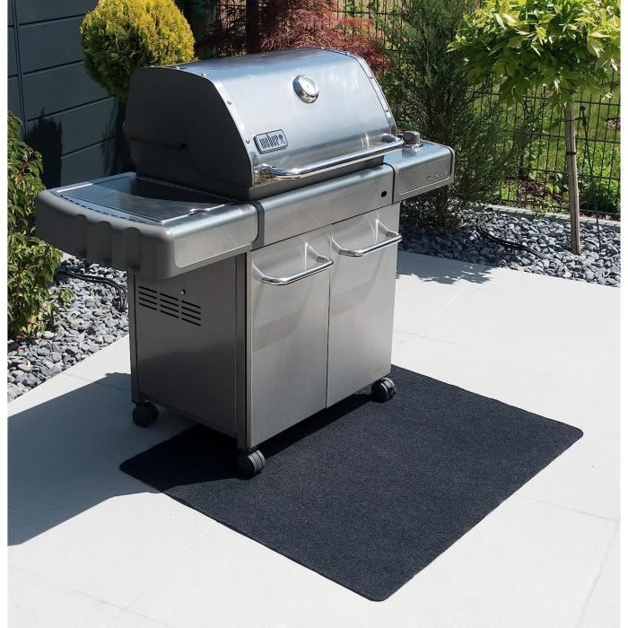 Tapis de Barbecue pour Barbecue 120 x 100 cm Anthracite Protection ...