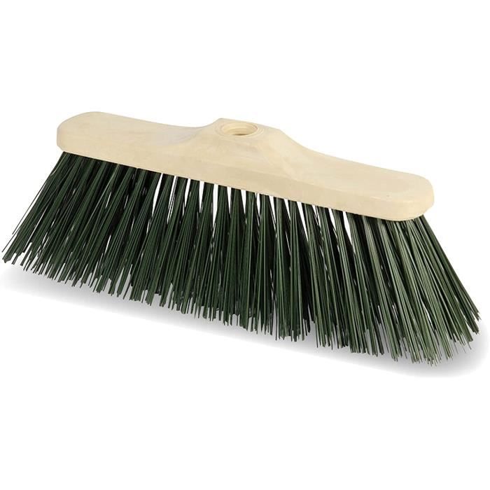 Piantallegra Balai d'extérieur avec tige en mousse et fibre verte rigide non plumée.[A36 ...