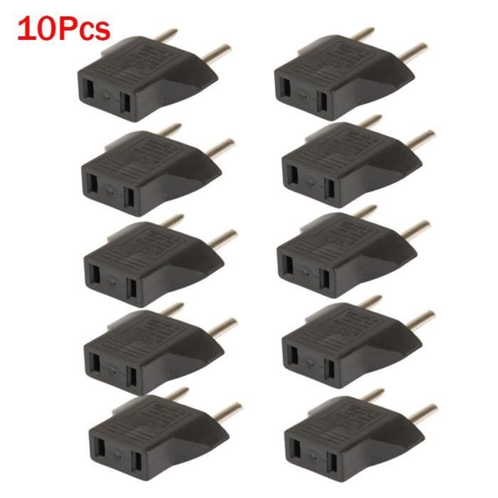 EU -Convertisseur de prise de courant ca,10 pièces,US,USA à EU,Euro ...