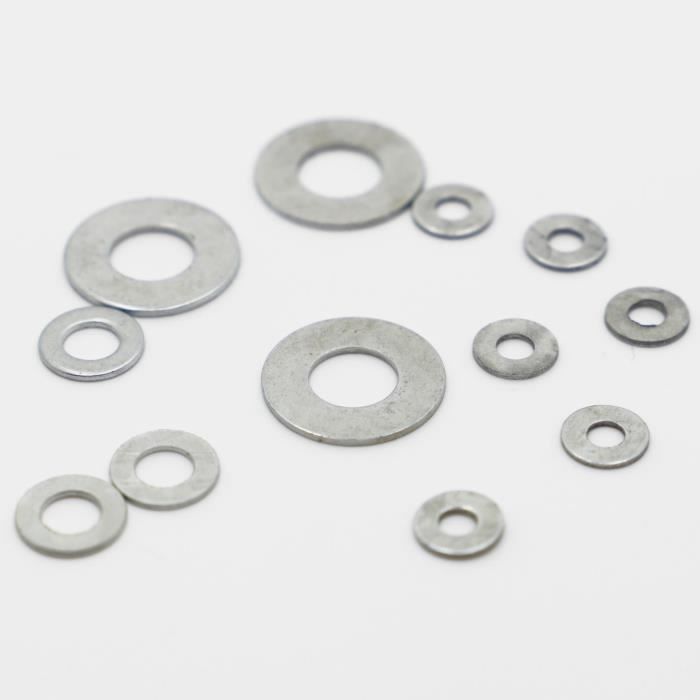 Rondelles plates en acier galvanisé 10100 pièces pour vis M2 M25 M3 M35 ...