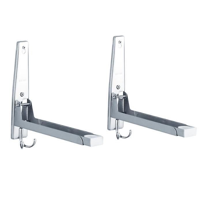 Support Four Micro-Ondes Mural Inox avec Crochet à Bras Télescopiques ...