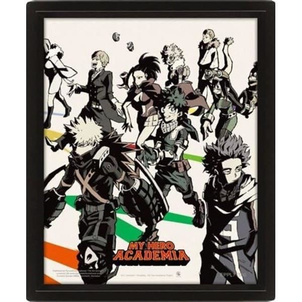 My Hero Academia Poster En 3D Motif Héros Et Méchants Décoration Murale ...