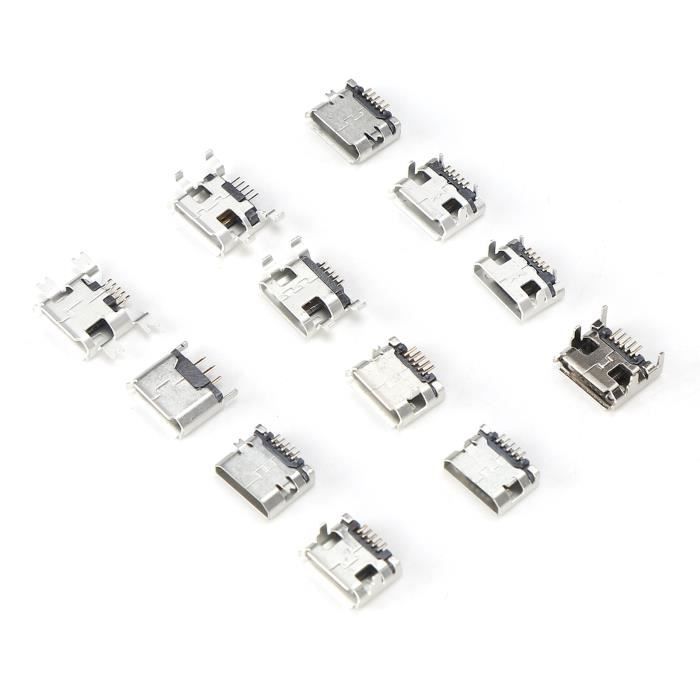 ROM Connecteur Usb Smd 60 Pièces Connecteur Smd Acier Inoxydable Mini ...
