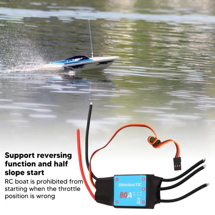 ESC pour bateau RC 80A RC Boat Brushless ESC 80A Brushless 5V 5A BCE ...