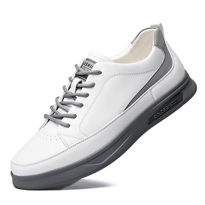 Printemps automne chaussures en cuir pour hommes sport baskets ...