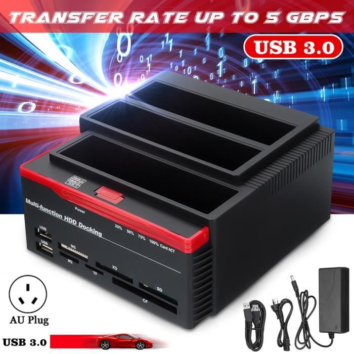 NEUFU 2.5-3.5" External Dual SATA IDE HDD Hard Drive Docking Clone ...