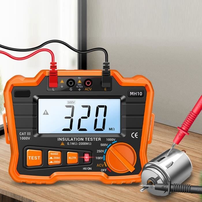 Mégohmmètre numérique - SALALIS - Testeur d'isolation - Écran LCD ...