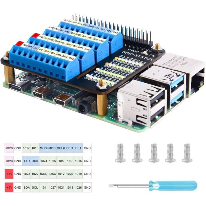 Carte D'Extension 4 Gpio À Vis Pour Raspberry Pi 4B 3B + 3B 2B B ...