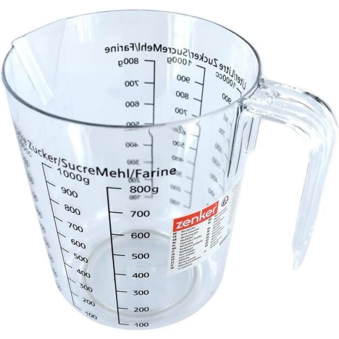 008811 Verre doseur, verre mesureur, verre doseur patisserie, cruche graduée, Plastique ...