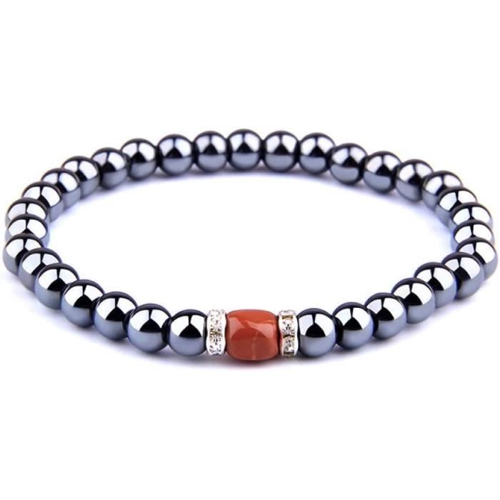 Bracelet Pierre Naturelle Femme,7 Chakra Mat Naturel Pierre Hématite ...