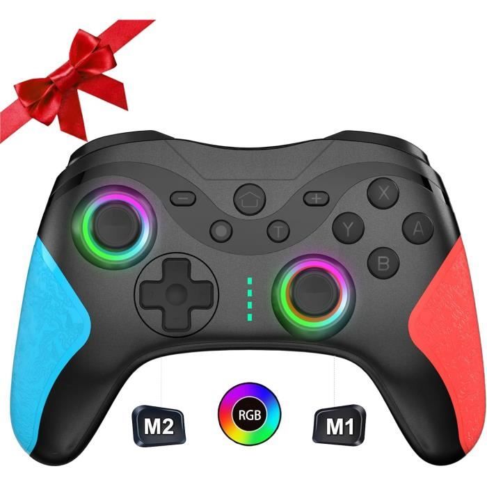 Manette Switch Sans Fil, Manette Pour Nintendo Avec Lumière Rgb Et ...