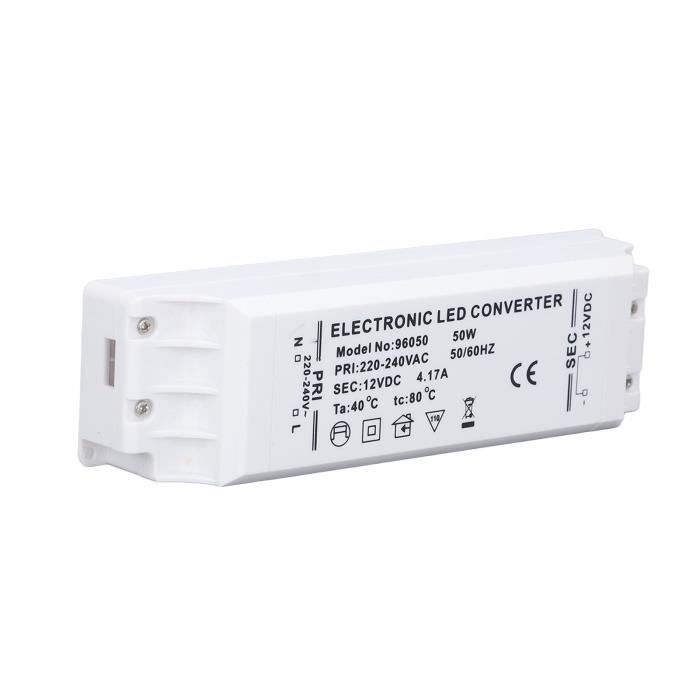 VBESTLIFE Transformateur de LED Driver LED 50W 12V 4.17A Transformateur ...