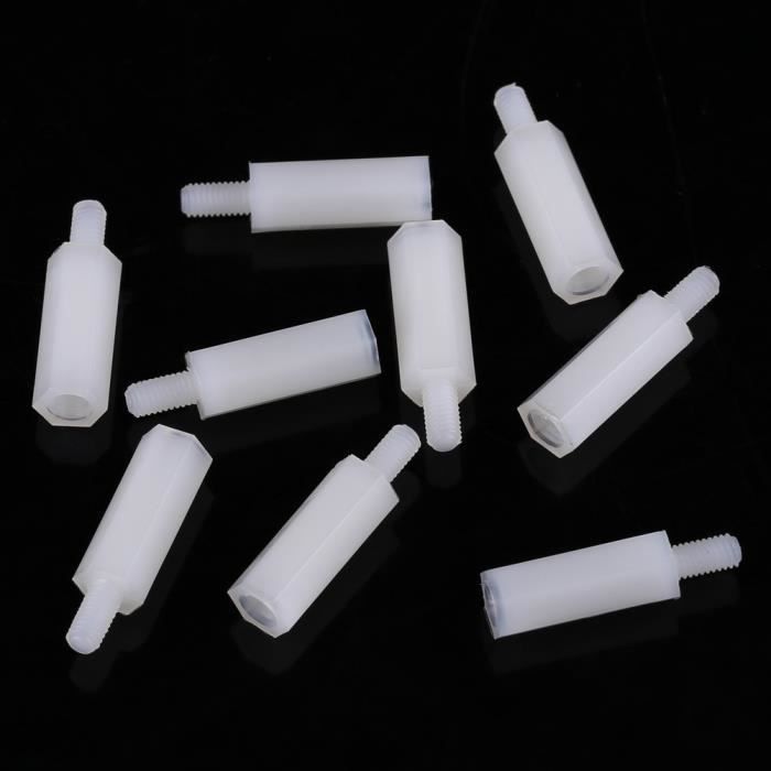 YOSOO Entretoise White M3 Spacers Male Female Spacers 180pcs PA66 Nylon ...