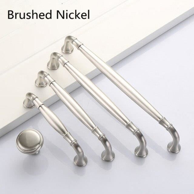 BOUTON DE MEUBLE,BRUSHED NICKEL-S 30MM KNOB--Poignée allongée pour armoire de cuisine, moderne ...