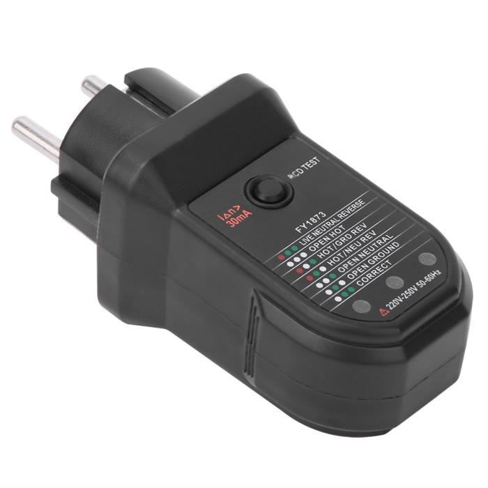 Zerone Test de prise FY1873 Testeur de Prise Détecteur de Prise EU Plug ...