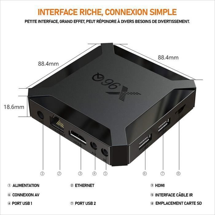 Boitier iptv Android TV Box X96Q Smart TV Box WiFi 2+16 Go avec ...