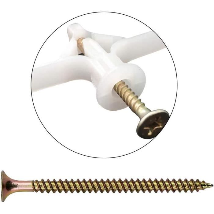 150 Pièces Chevilles Pour Plaque De Plâtre, Chevilles Avec Vis Pour ...