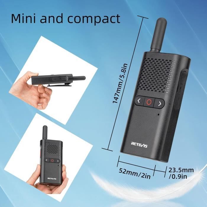 Retevis RB628B PMR446 Talkie Walkie, Petite Radio Bidirectionnelle ...