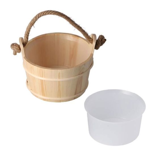 Seau De Sauna 6L Sauna Bucket Spa Hammam Accessoire Baril En Bois Haute ...