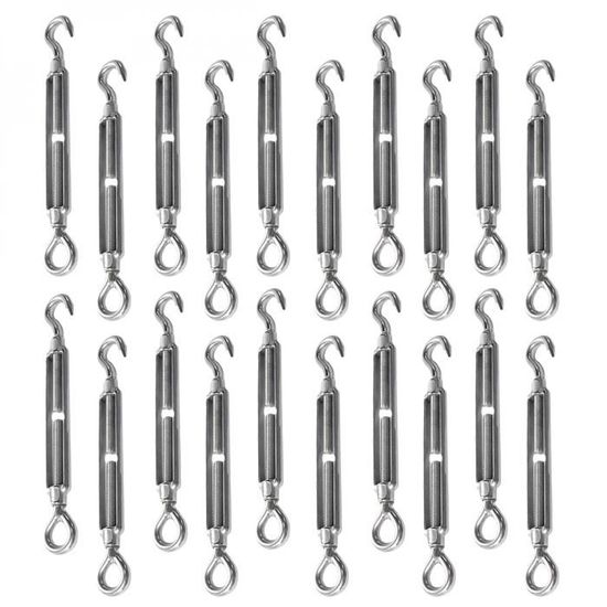 Lot de 20 tendeurs de fil réglables en acier inoxydable - Crochet et ...