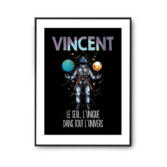 Affiche Prénom Vincent - Décoration murale - Humour - Papier 310 g/m² ...