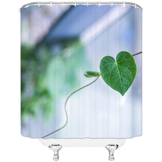 Feuille damour Verte Rideaux de Douche Original Lavable en Machine ...