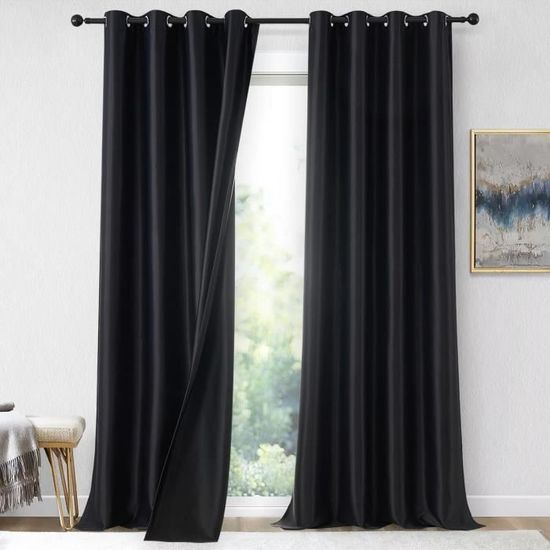 Double Rideau Salon Moderne Lot De 2 Rideaux Isolant Thermique Contre ...