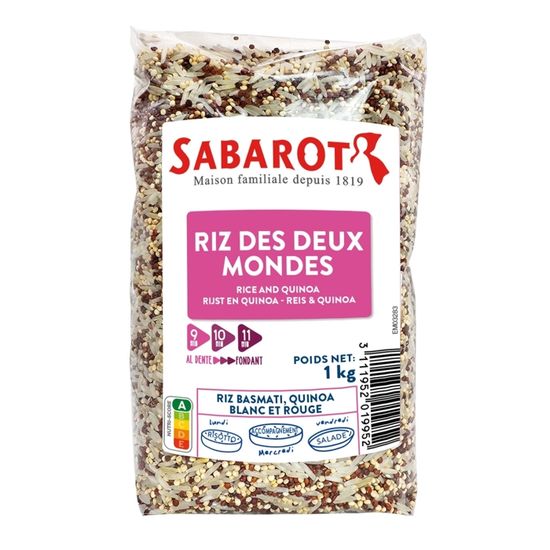 Riz des deux mondes sachet de 1kg Sabarot - Cdiscount Au quotidien