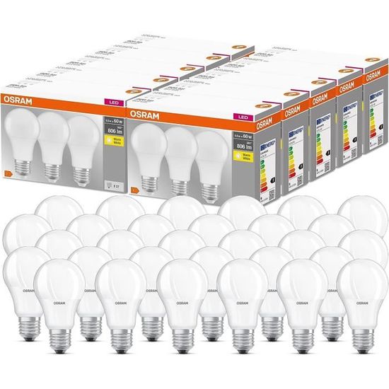 OSRAM LED BASE CLASSIC A, Lampe LED, ampoule de forme classique, avec un culot à vis: E27, 9,50 ...