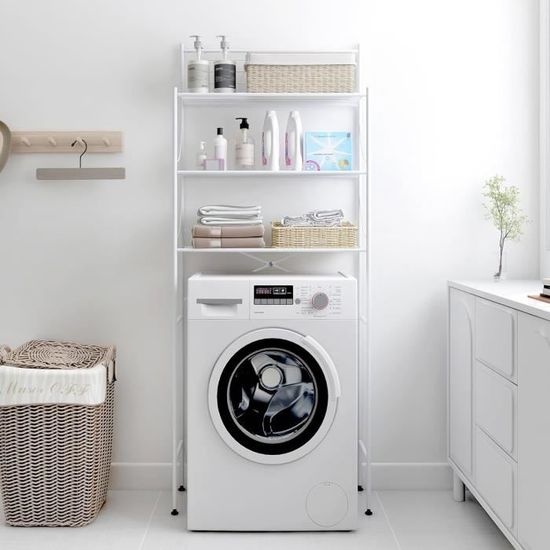 Washing Machine Shelf, No Drilling, 3 Levels, Bathroom Shelf, Stainless ...