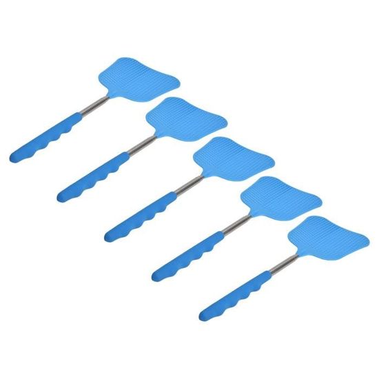 Zerone Tapette à mouches 5 Pcs Fly Swatter Bleu Léger Flexible Flexible ...