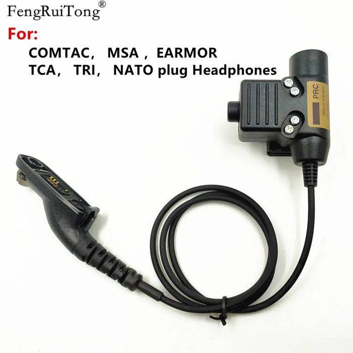 DulU94 PTT pour COMTAC MSA EARMOR TCA TRI,casque TRANplug pour Motorola ...